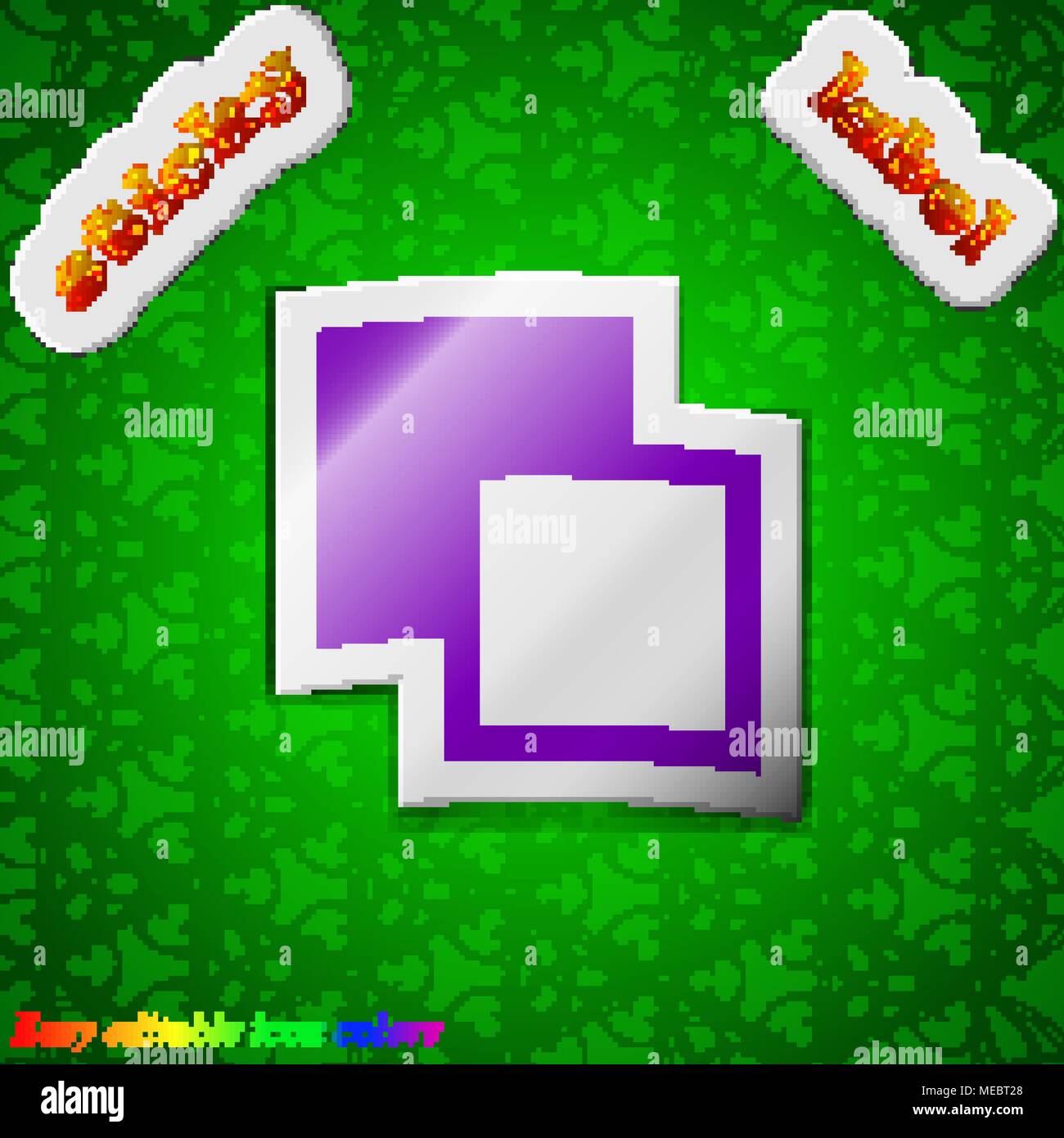 Active color toolbar icon sign. Symbol chic colored sticky label on ...