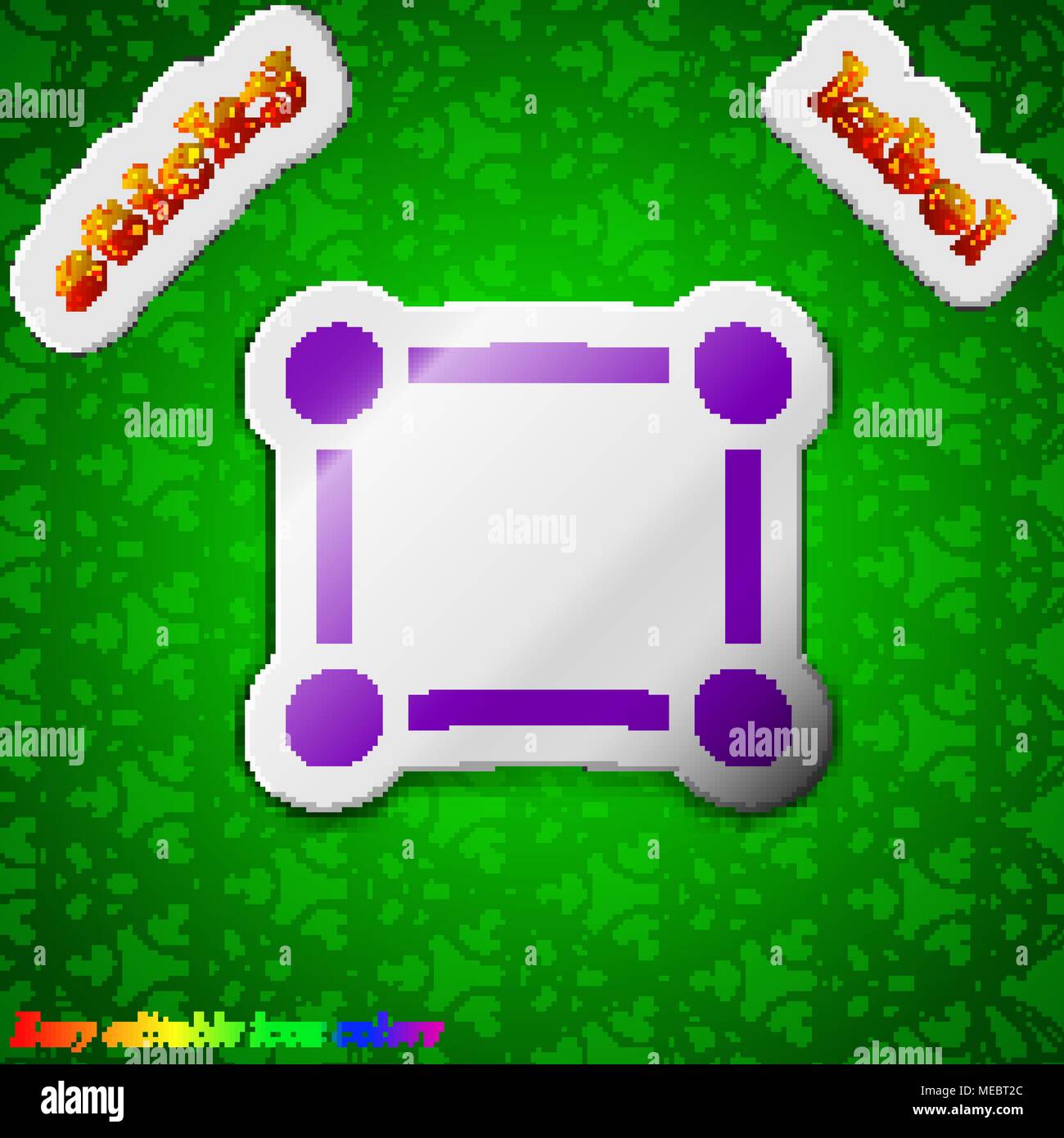 Crops and Registration Marks icon sign. Symbol chic colored sticky ...