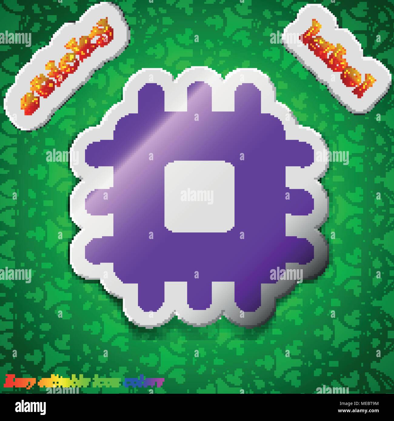 Central Processing Unit icon sign. Symbol chic colored sticky label on ...