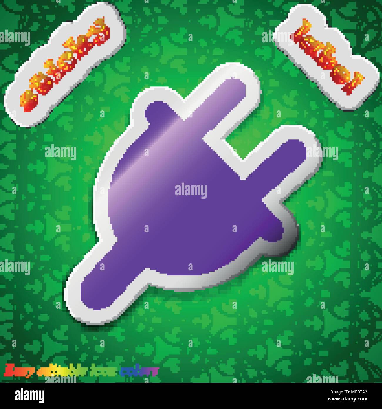 Electric plug, Power energy icon sign. Symbol chic colored sticky label ...