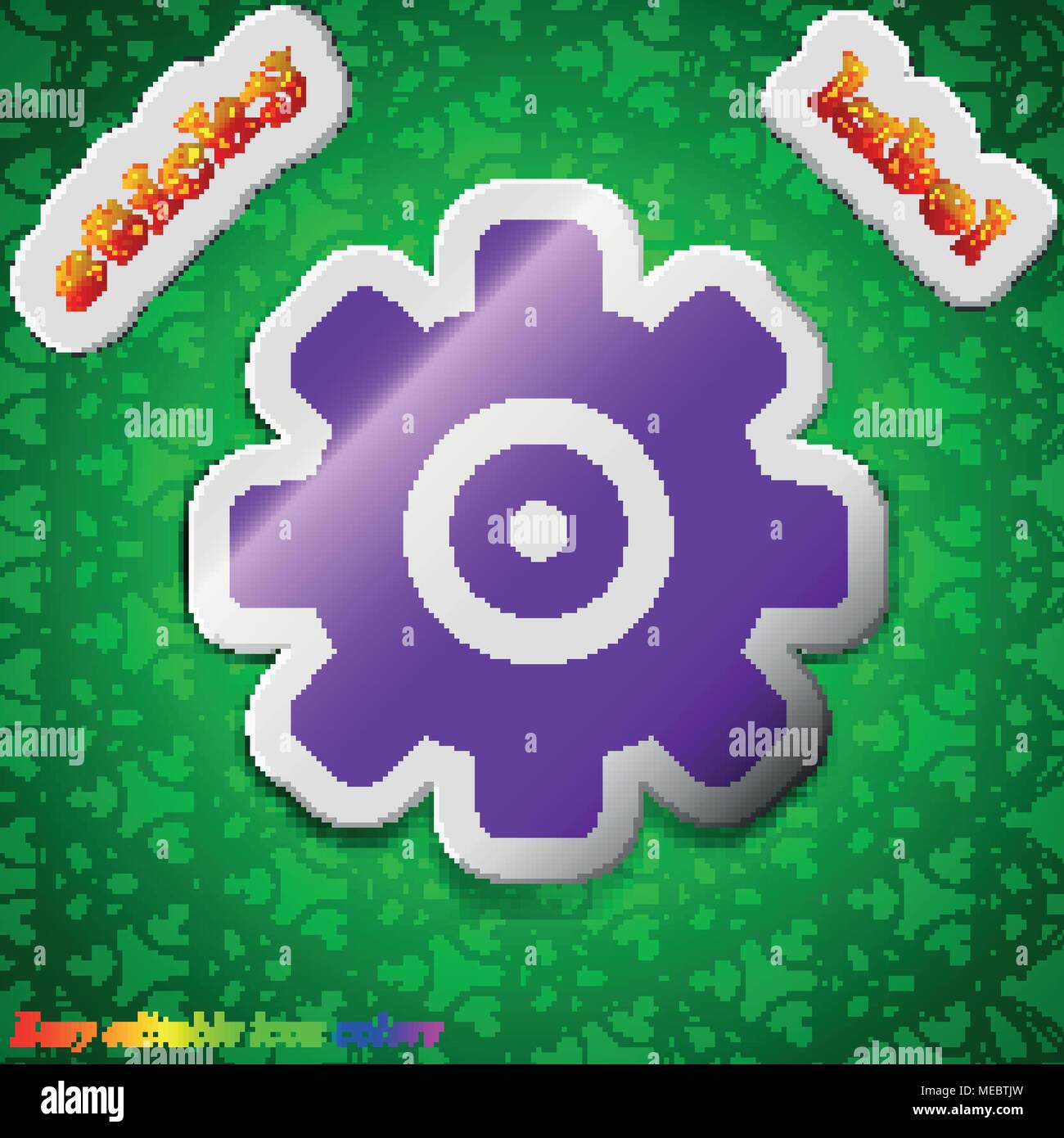 Cog settings, Cogwheel gear mechanism icon sign. Symbol chic colored ...