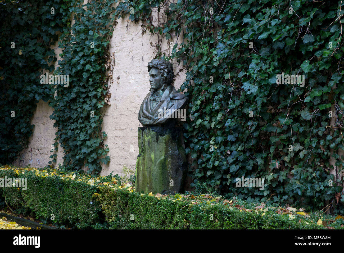 Statue of Ludwig Van Beethoven on the Beethoven House premises, the ...
