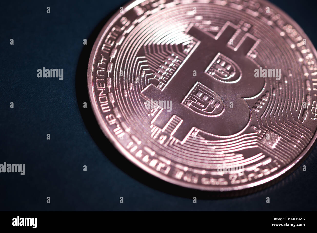 Bitcoin digital currency, bit-coin on motherboard or electronic board ...