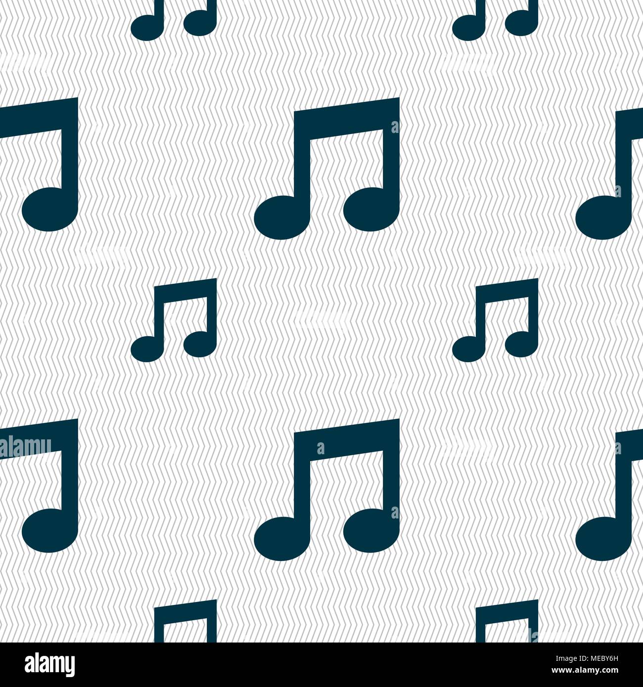 Music note sign icon. Musical symbol. Seamless pattern with geometric ...
