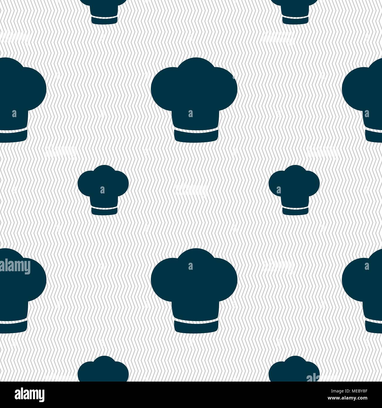 Chef hat sign icon. Cooking symbol. Cooks hat. Seamless pattern with ...