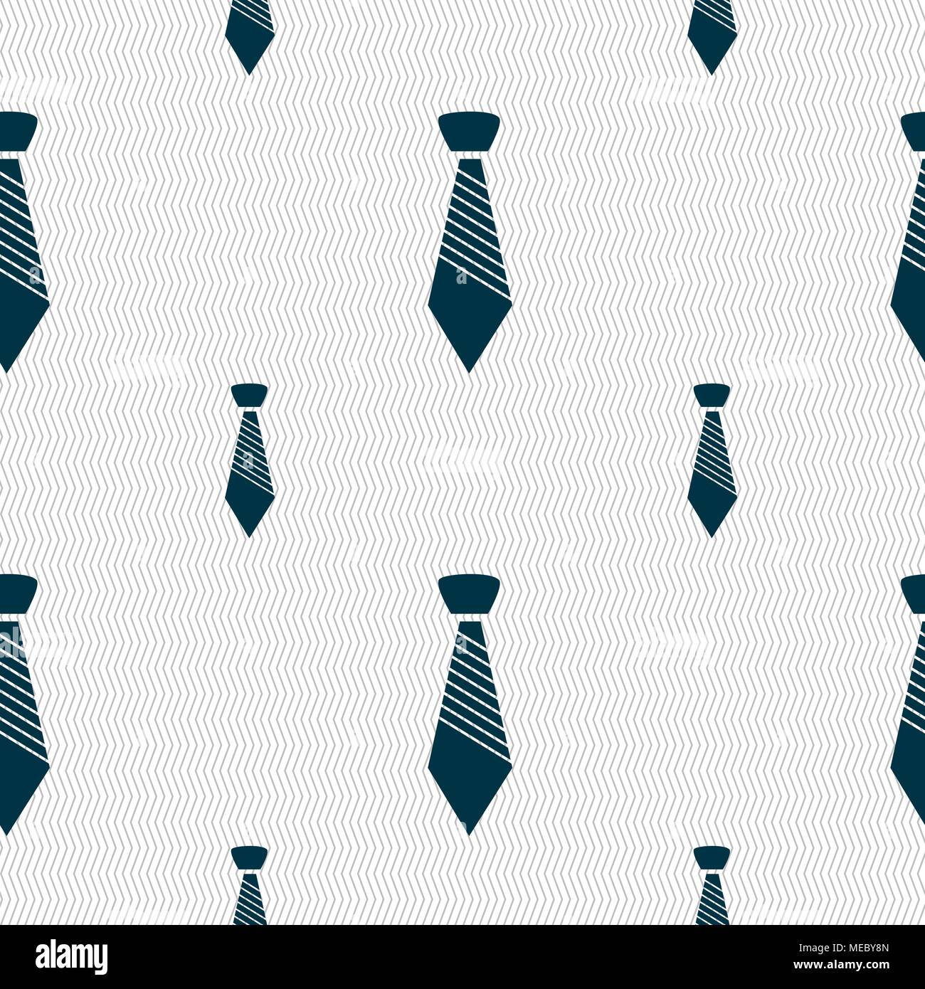 Tie sign icon. Business clothes symbol. Seamless pattern with geometric ...
