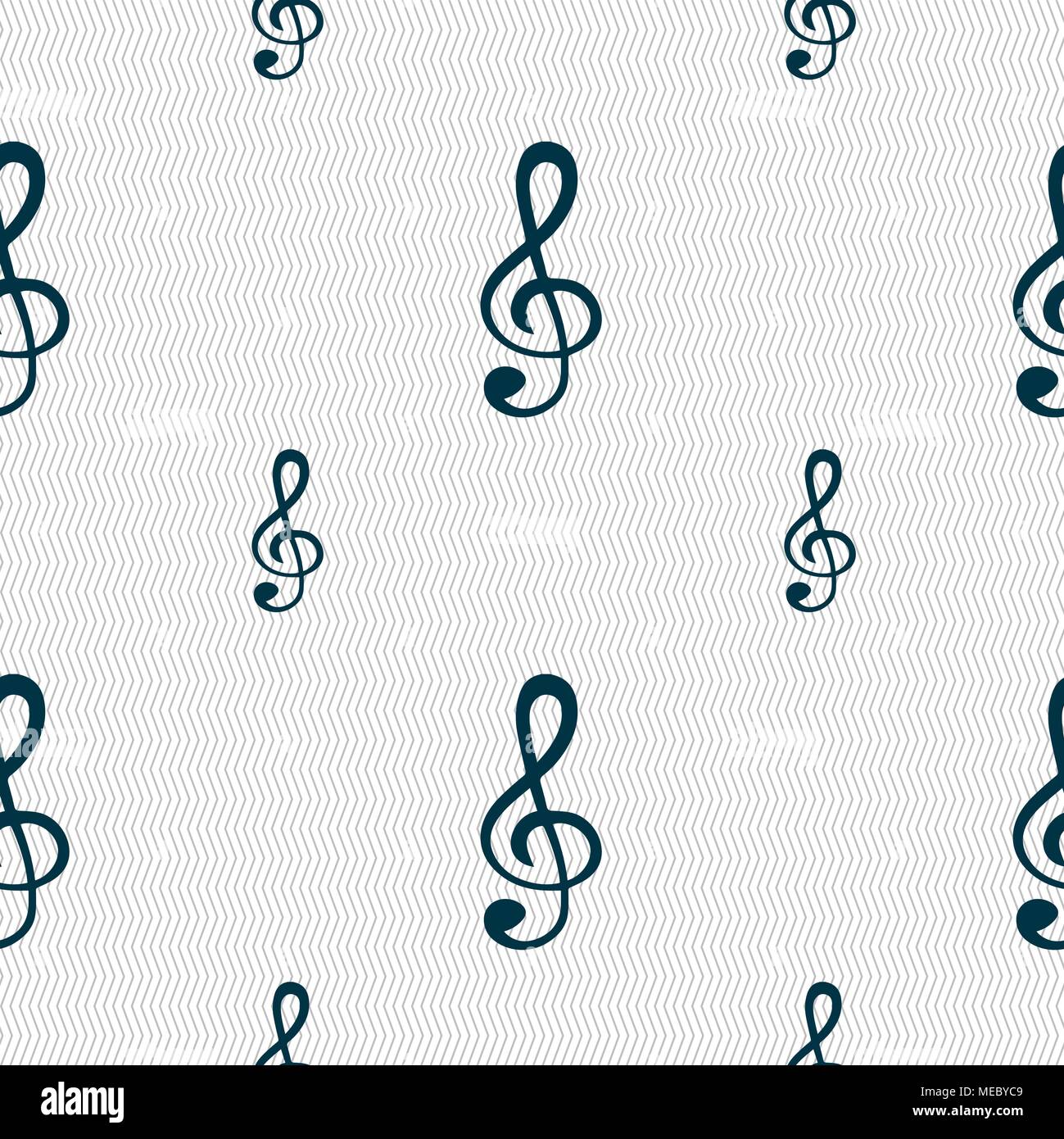 treble clef icon. Seamless pattern with geometric texture. Vector ...