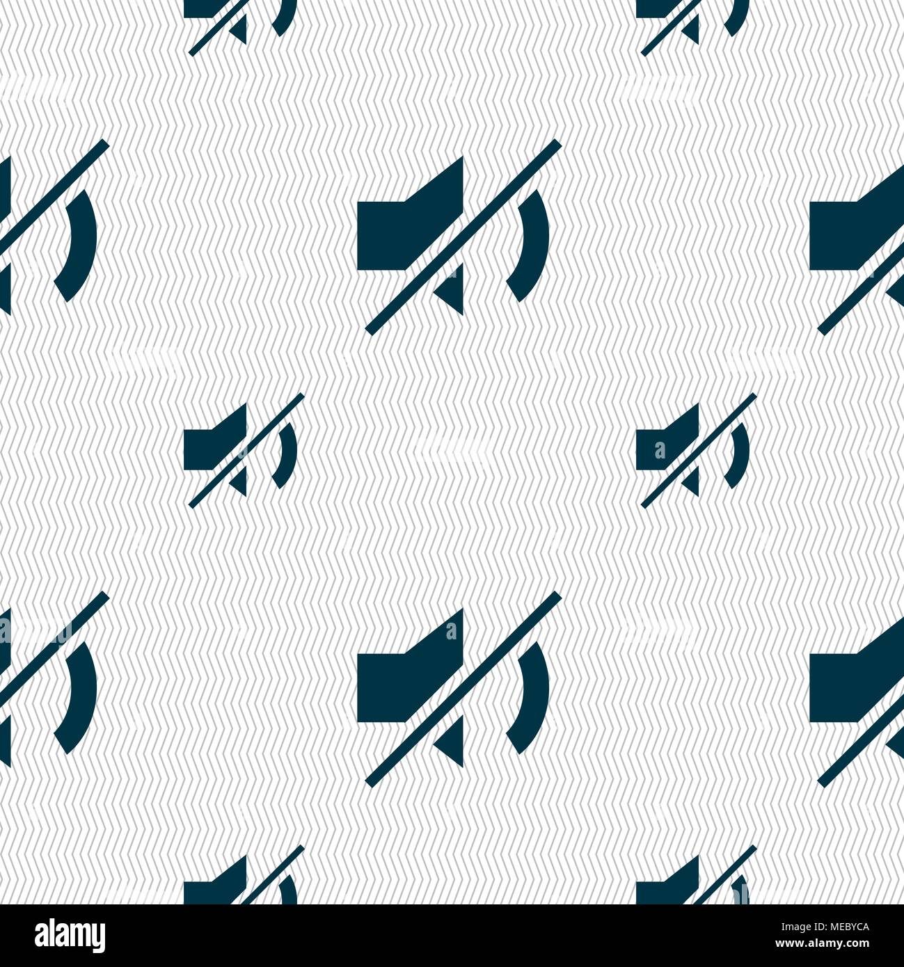 Mute speaker sign icon. Sound symbol.. Seamless pattern with geometric ...