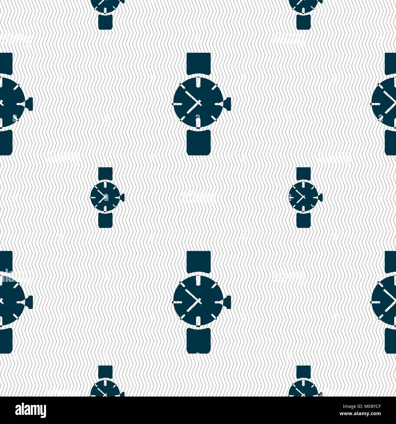 watches icon symbol . Seamless pattern with geometric texture. Vector ...