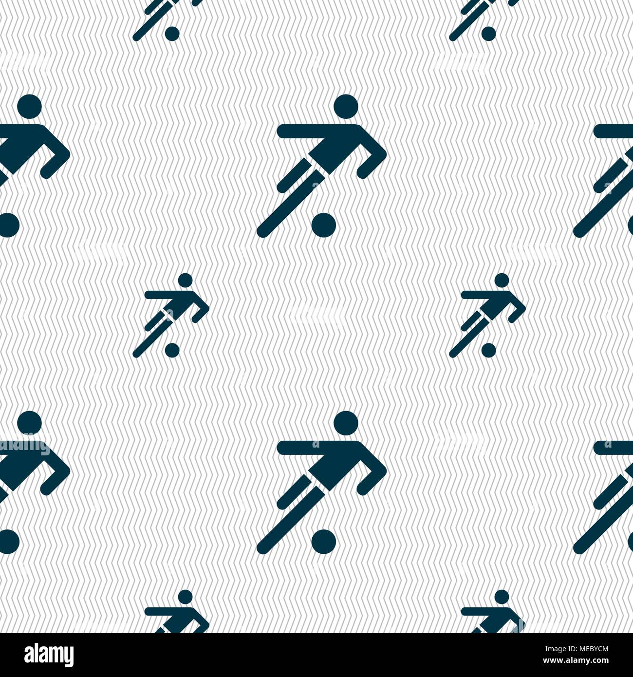 football player icon. Seamless pattern with geometric texture. Vector ...