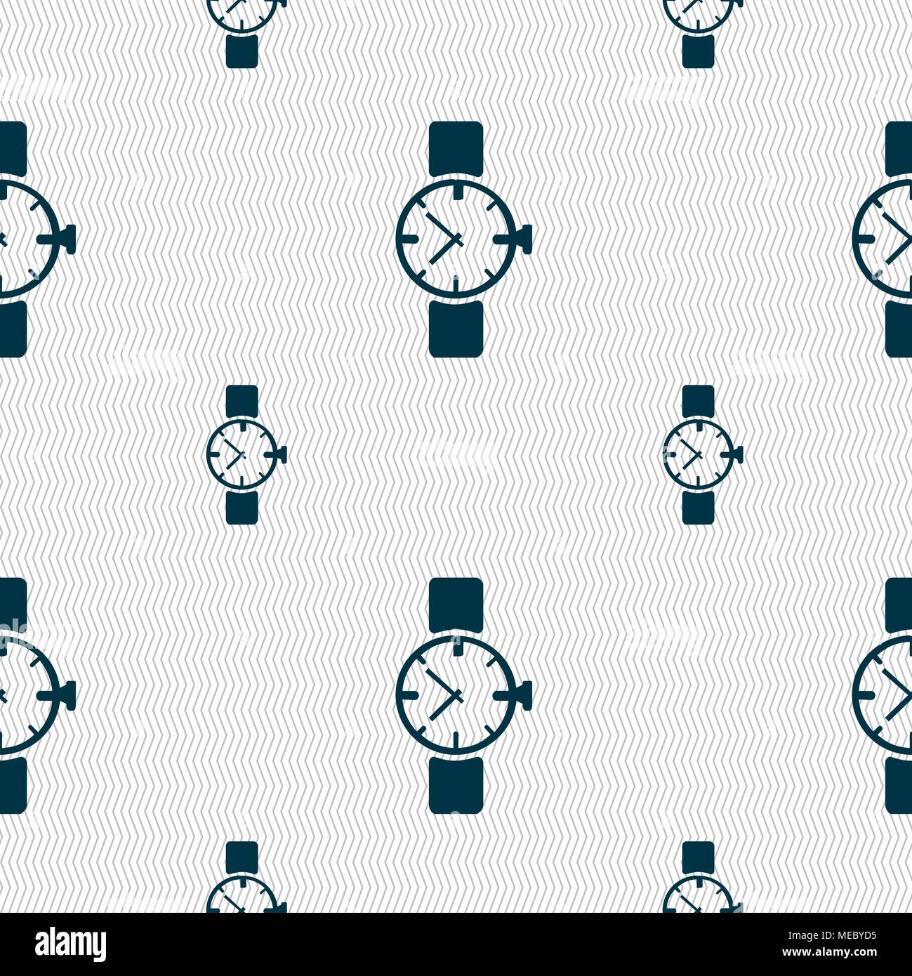 watches icon symbol . Seamless pattern with geometric texture. Vector ...
