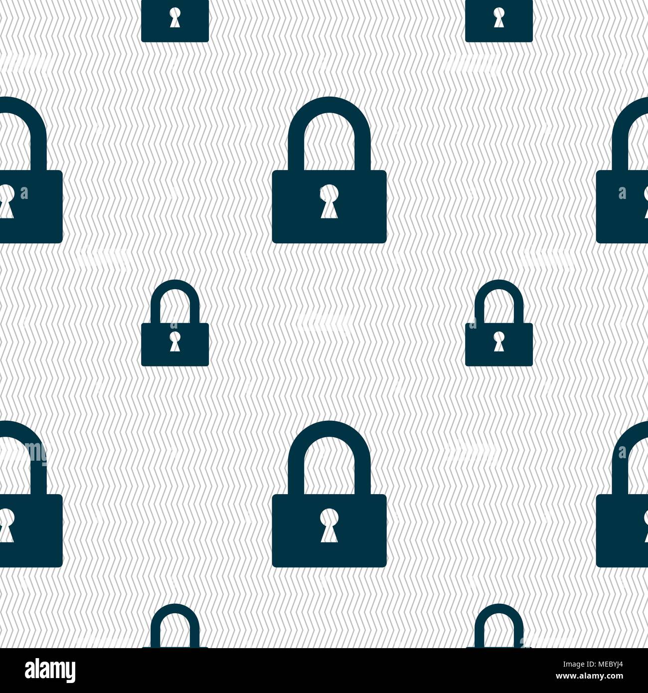 Lock sign icon. Locker symbol. Seamless pattern with geometric texture ...