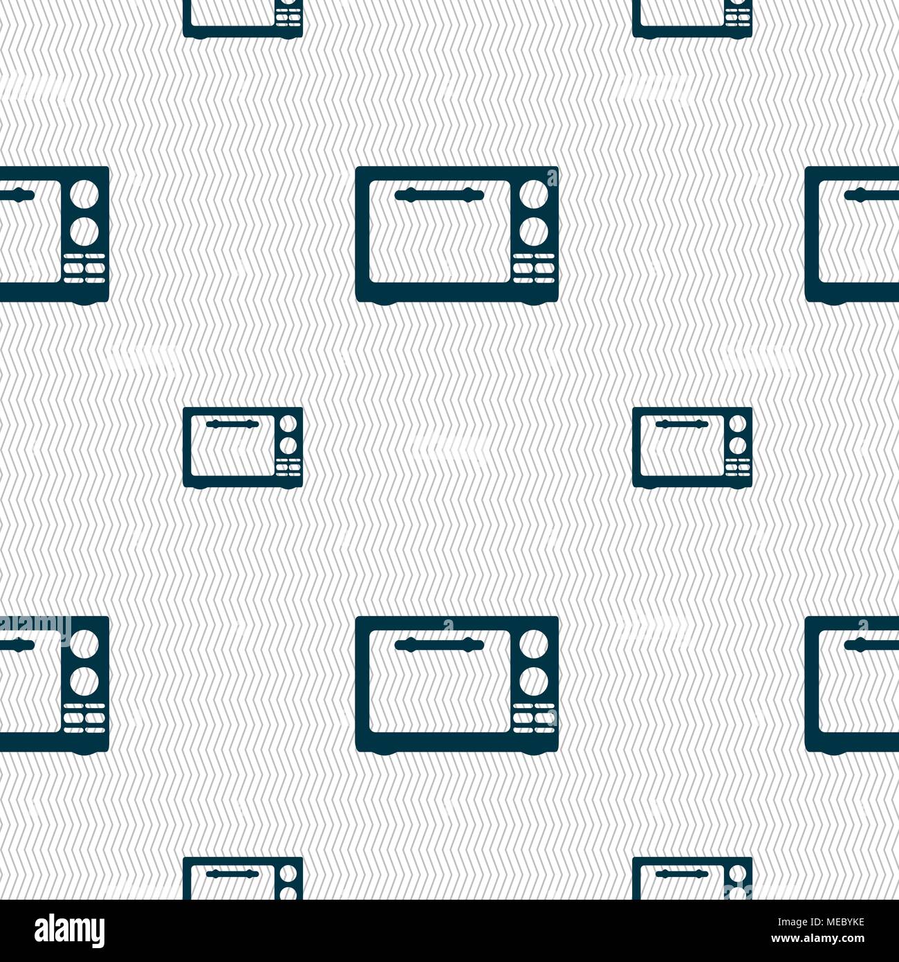 Microwave oven sign icon. Kitchen electric stove symbol. Seamless ...