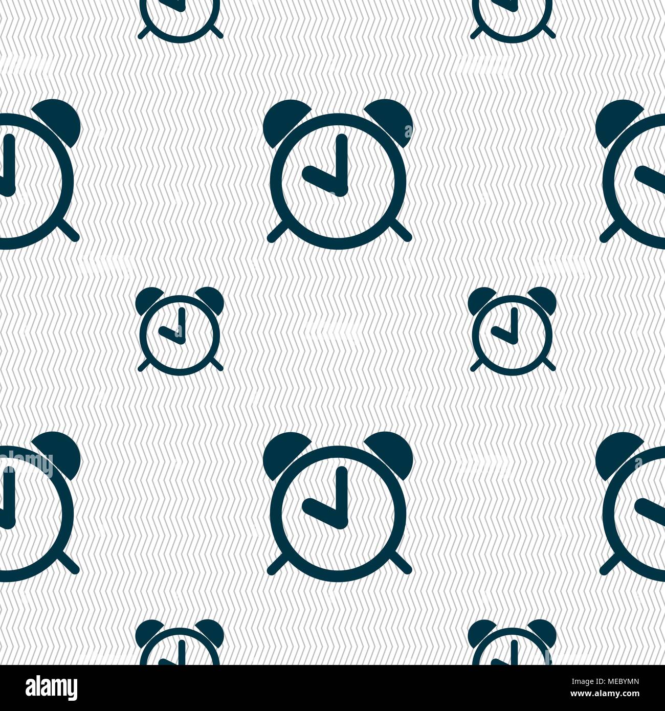 Alarm clock sign icon. Wake up alarm symbol. Seamless pattern with ...