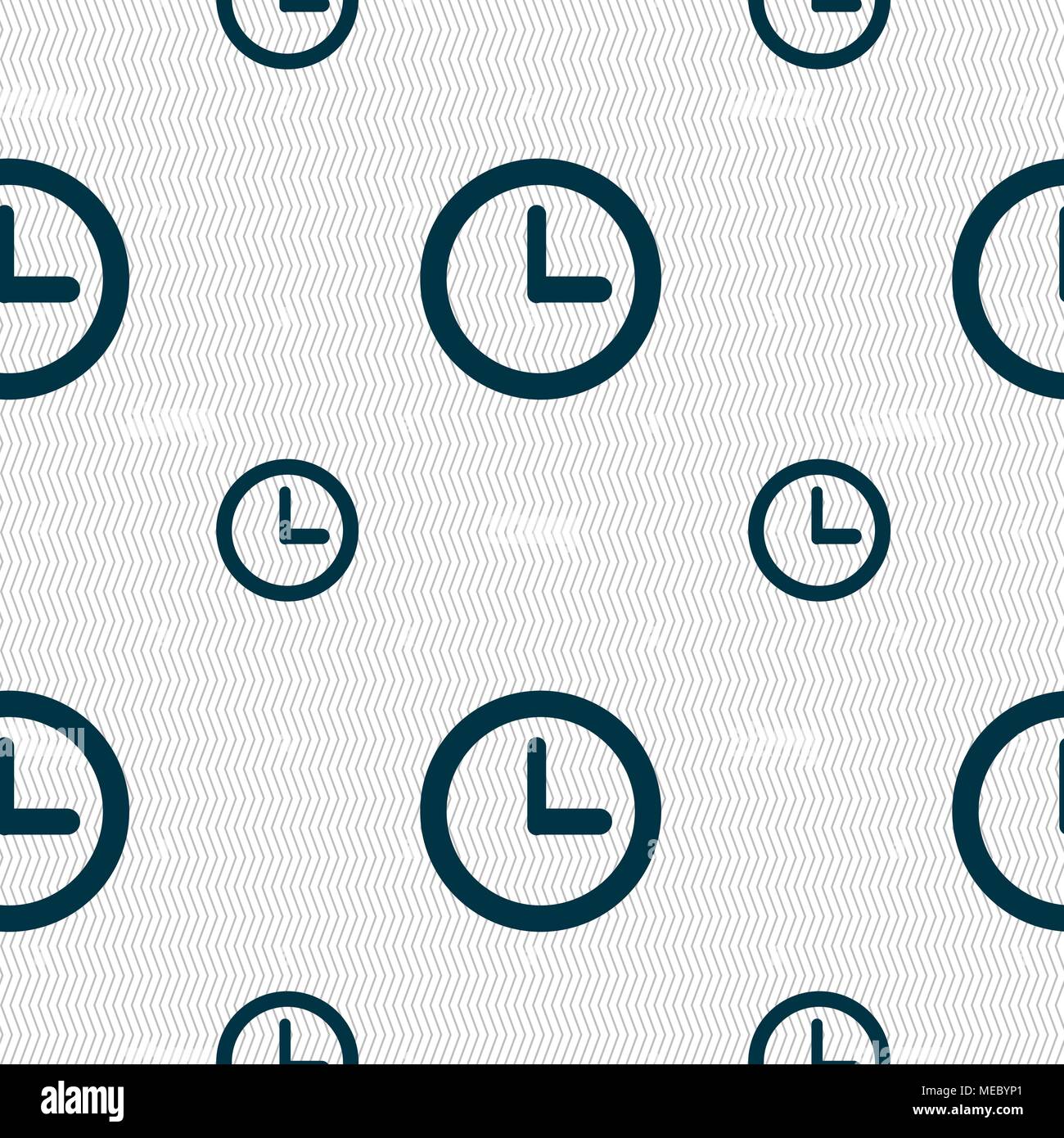 Clock sign icon. Mechanical clock symbol. Seamless pattern with ...