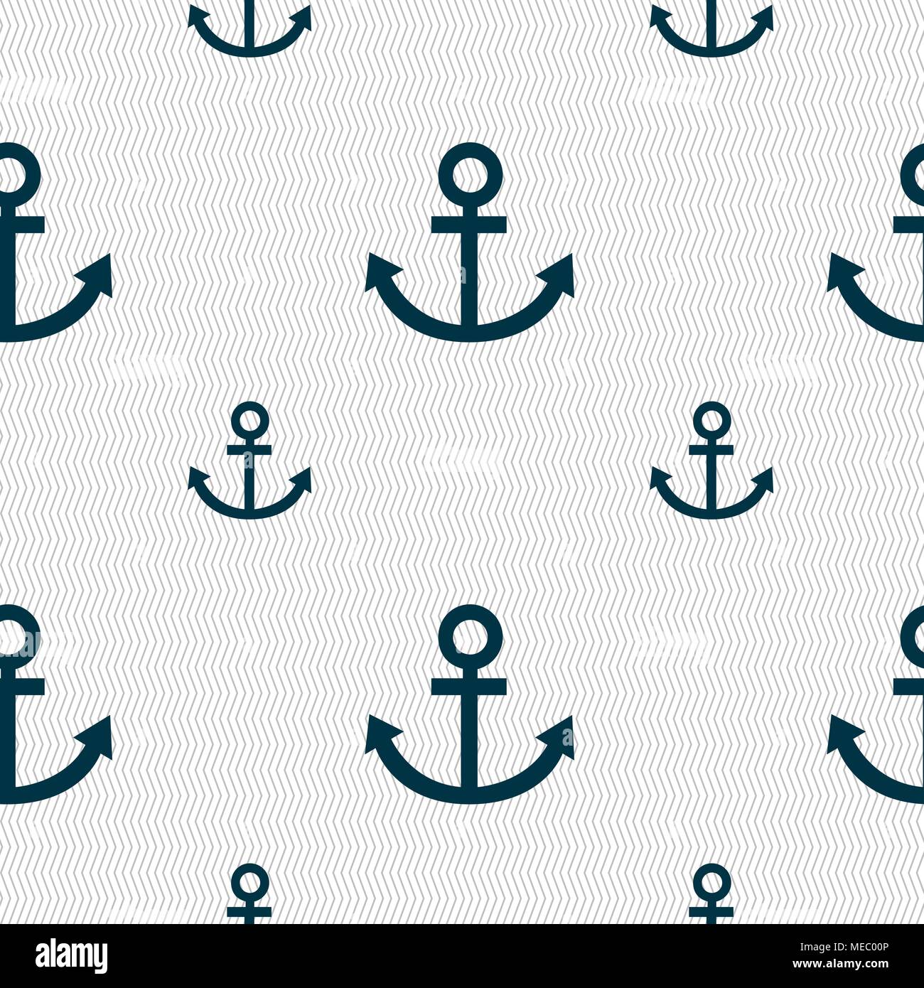 Anchor icon. Seamless pattern with geometric texture. Vector ...