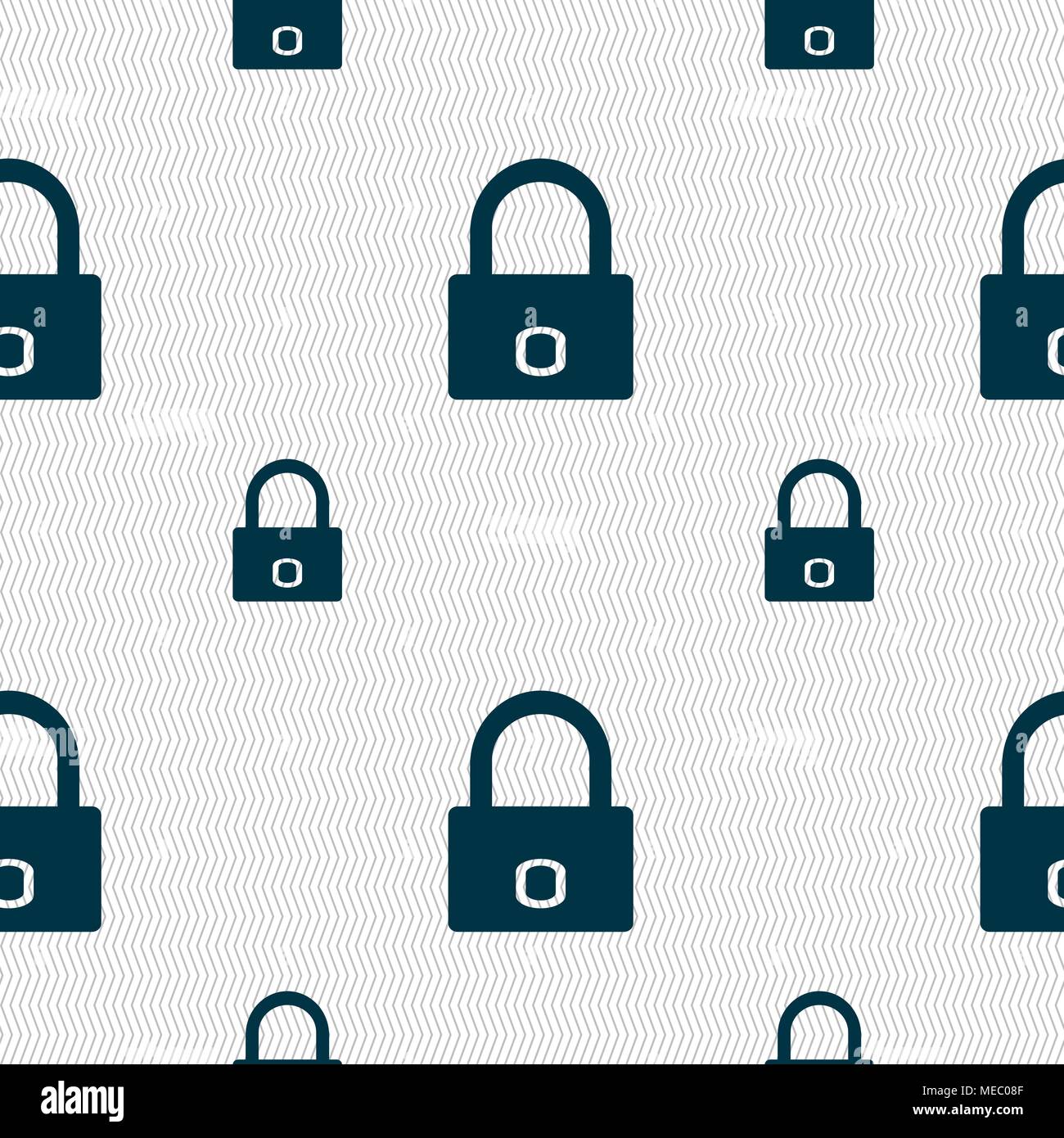 Lock sign icon. Locker symbol. Seamless pattern with geometric texture. Vector illustration ...