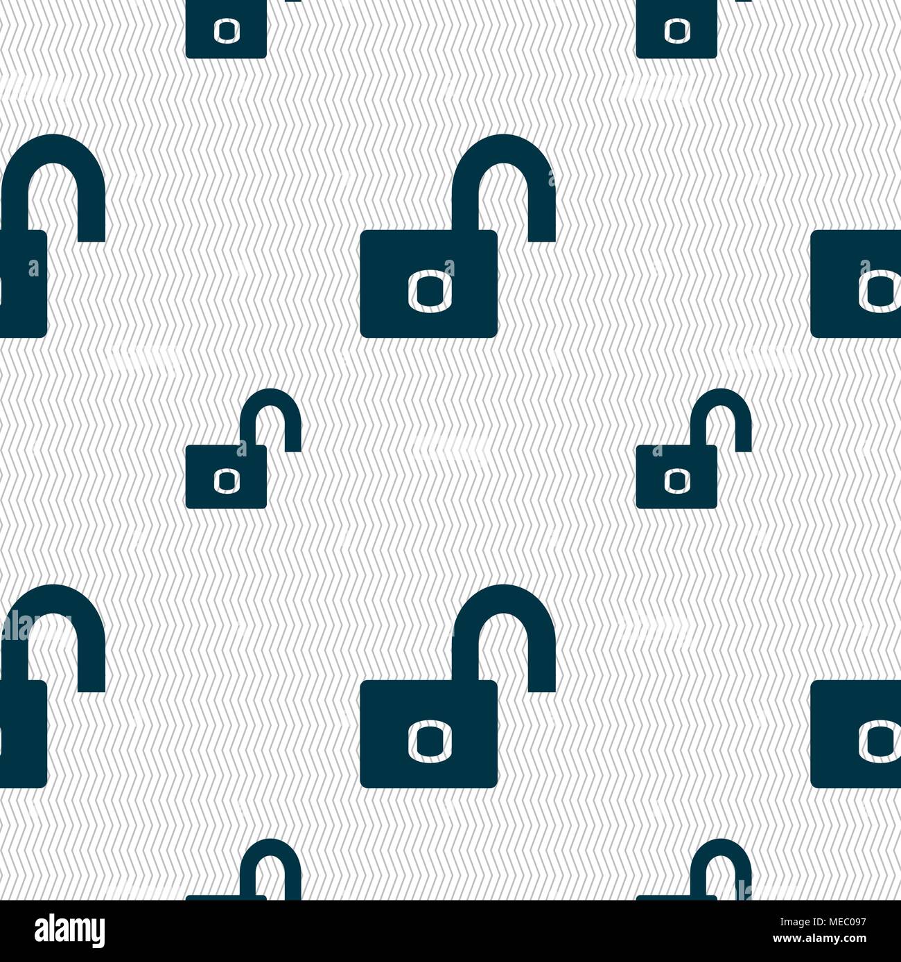 Lock sign icon. Locker symbol. Seamless pattern with geometric texture. Vector illustration ...