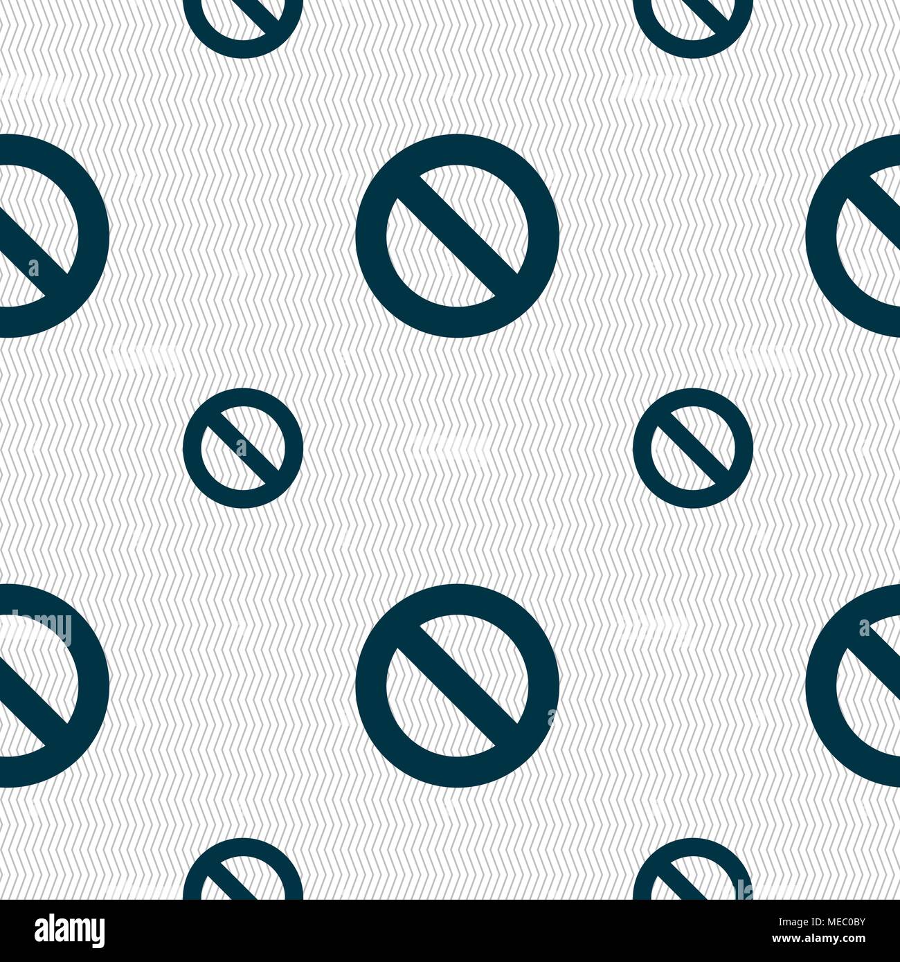 Stop sign icon. Prohibition symbol. No sign. Seamless pattern with ...