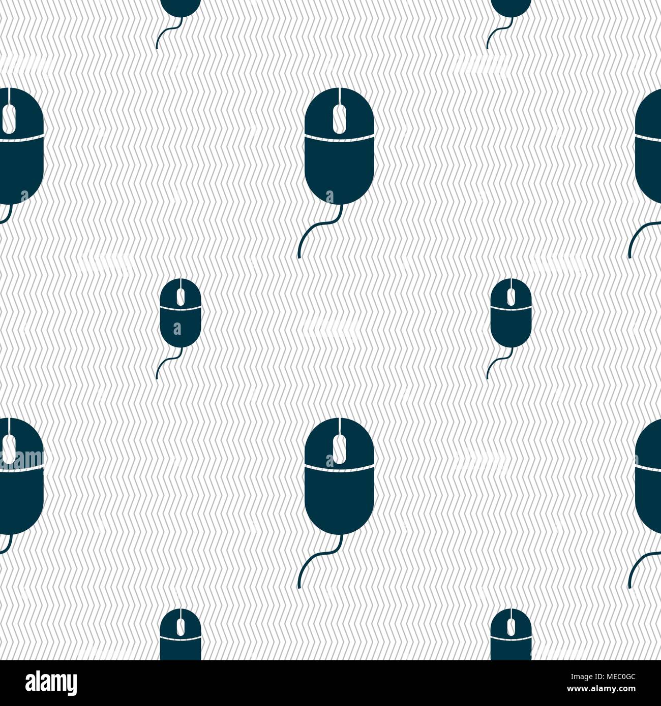 Computer mouse sign icon. Optical with wheel symbol. Seamless pattern ...