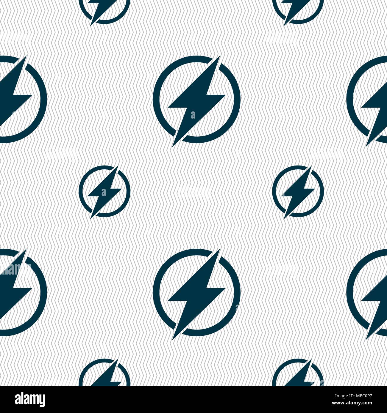 Photo flash sign icon. Lightning symbol. Seamless pattern with ...