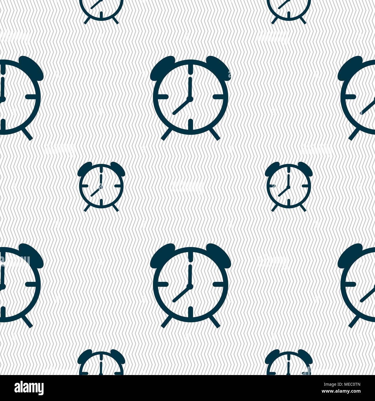 Alarm clock sign icon. Wake up alarm symbol. Seamless pattern with ...