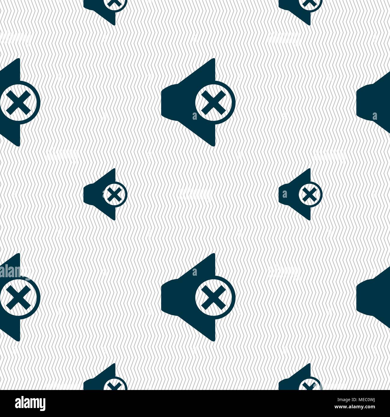 Mute speaker sign icon. Sound symbol.. Seamless pattern with geometric ...