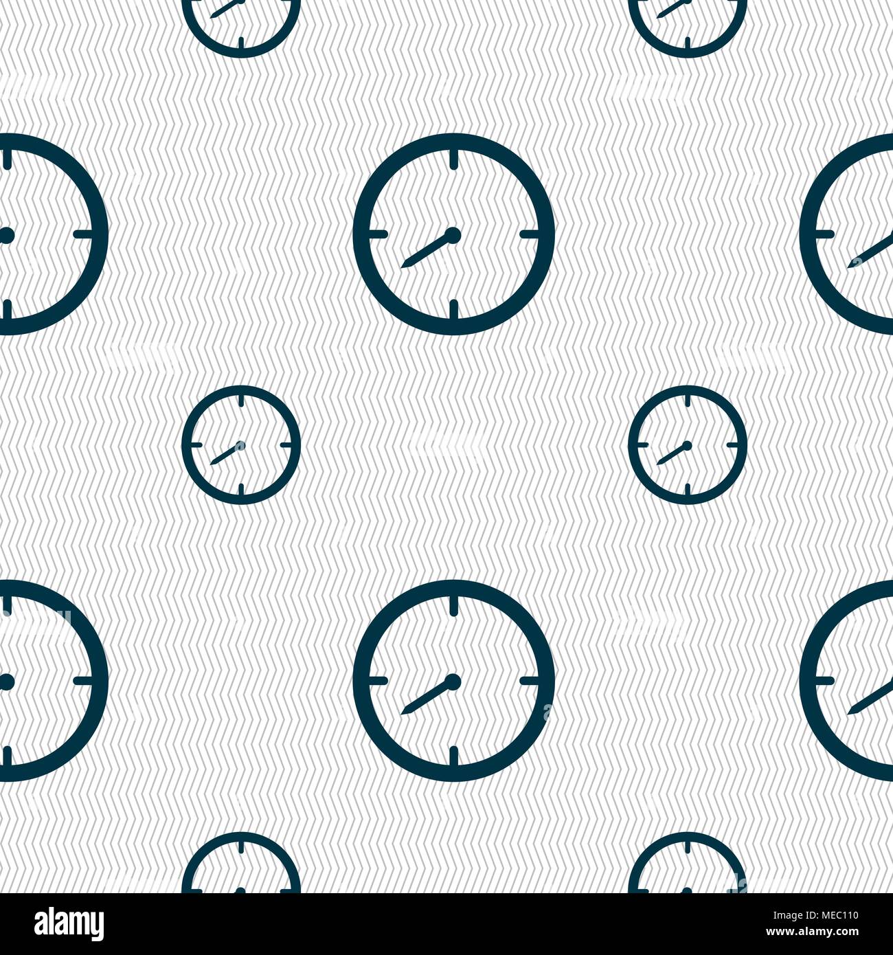 Timer sign icon. Stopwatch symbol.. Seamless pattern with geometric ...