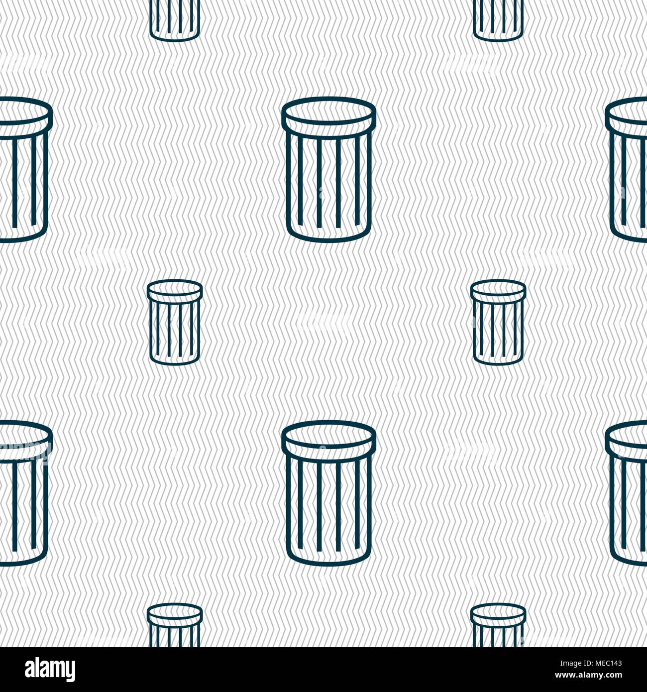 Recycle bin sign icon. Symbol. Seamless pattern with geometric texture ...