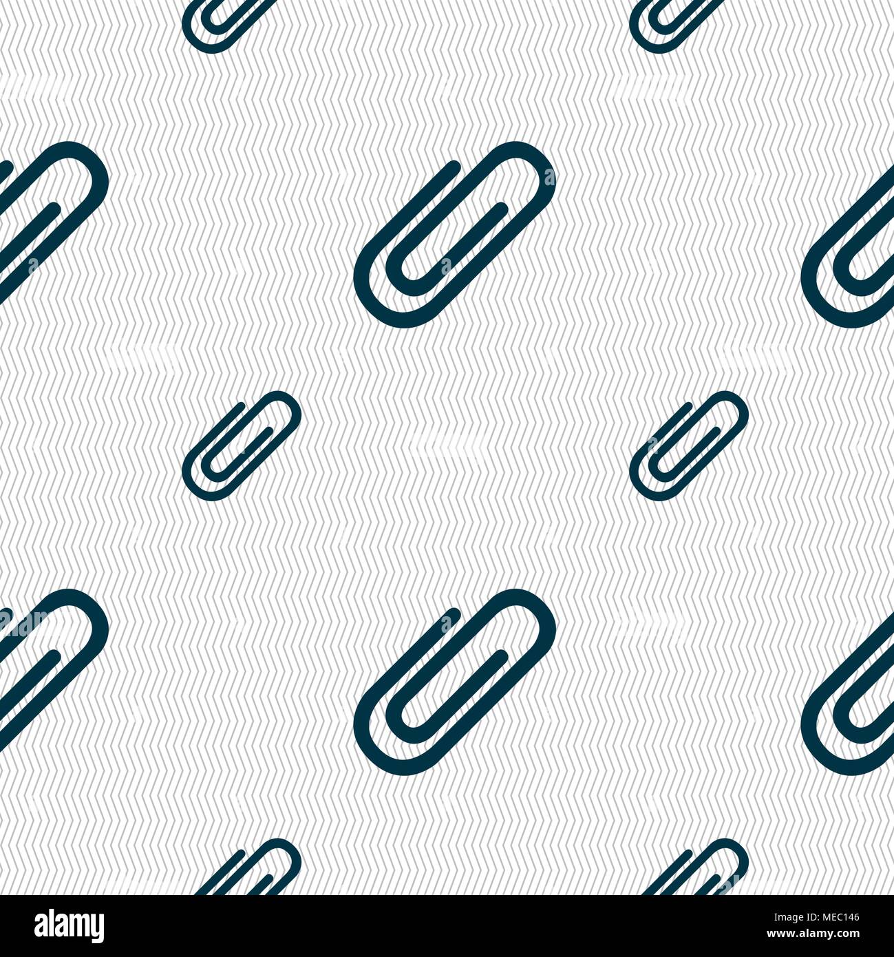 Paper clip sign icon. Clip symbol. Seamless pattern with geometric ...