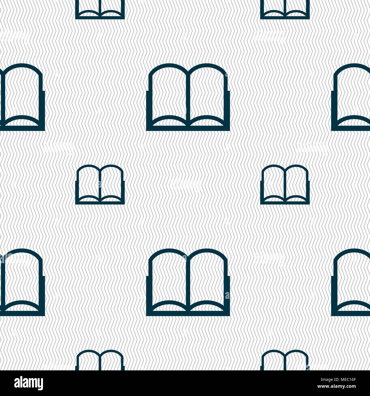 Book sign icon. Open book symbol. Seamless pattern with geometric ...