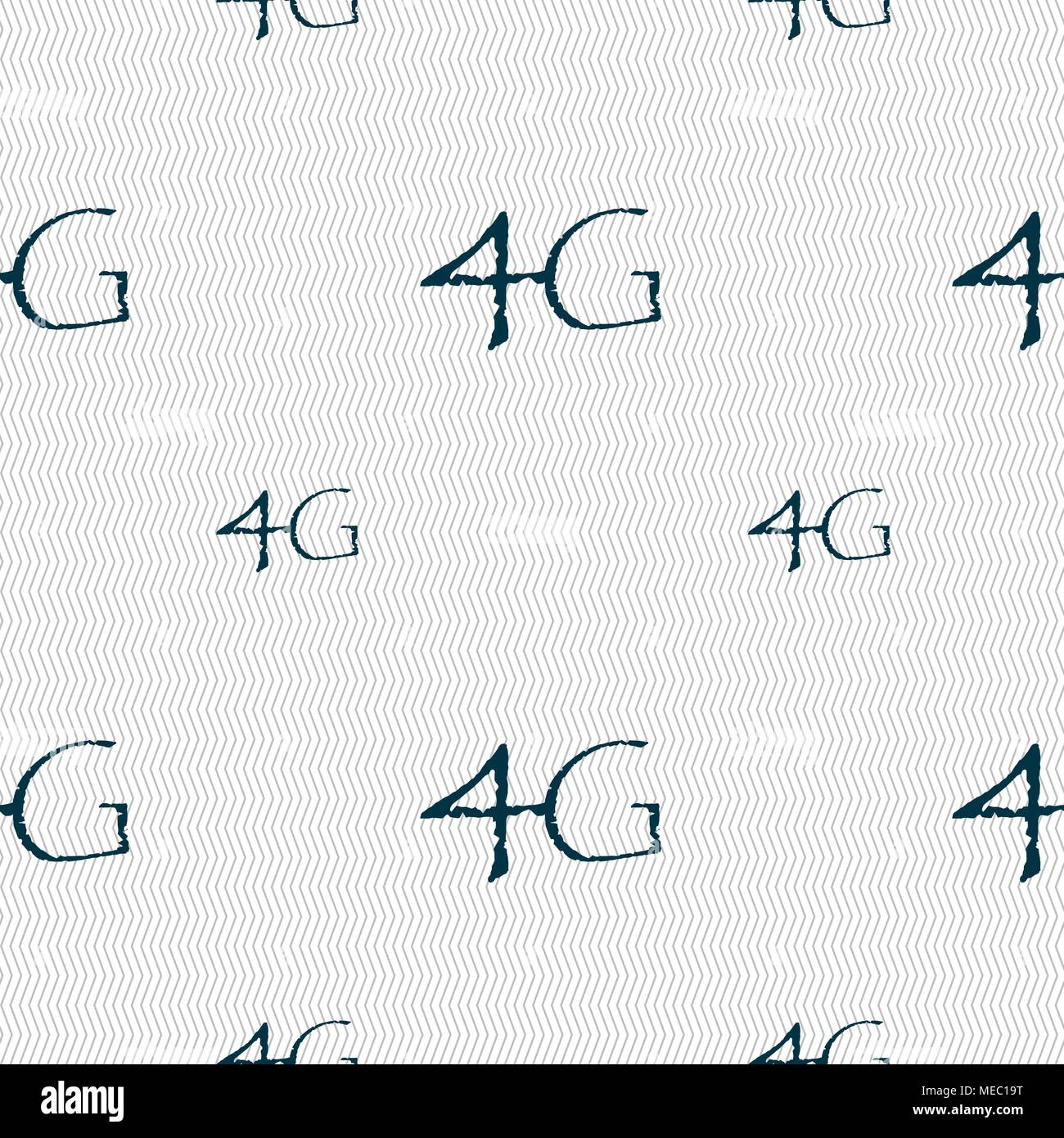 4G sign icon. Mobile telecommunications technology symbol. Seamless ...