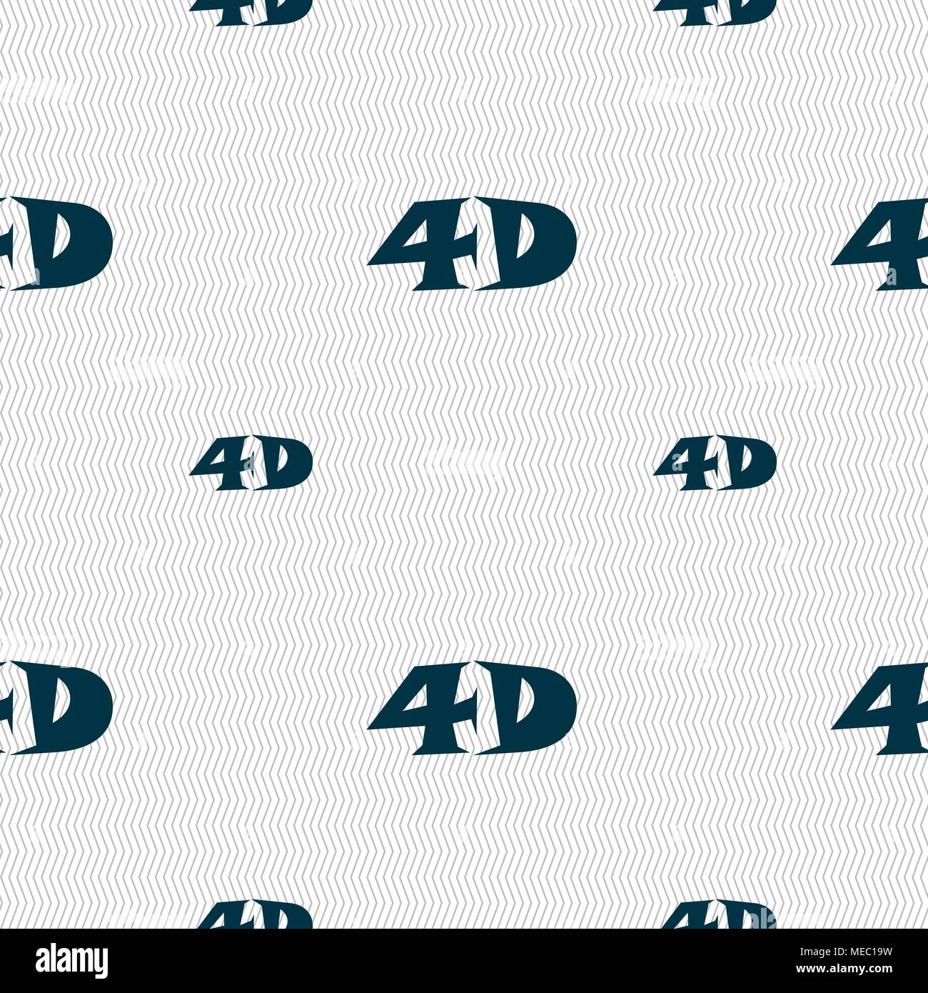 4D sign icon. 4D New technology symbol. Seamless pattern with geometric ...