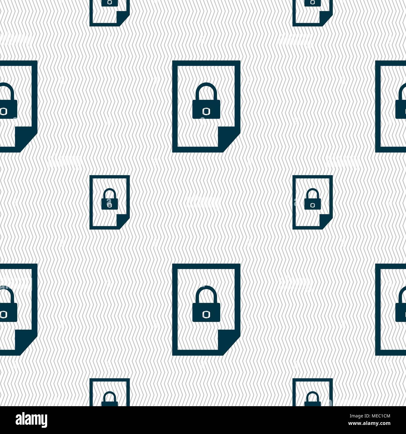 File locked icon sign. Seamless pattern with geometric texture. Vector ...