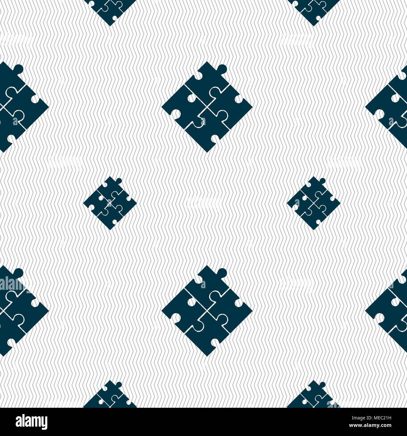 Puzzle piece icon sign. Seamless pattern with geometric texture. Vector ...