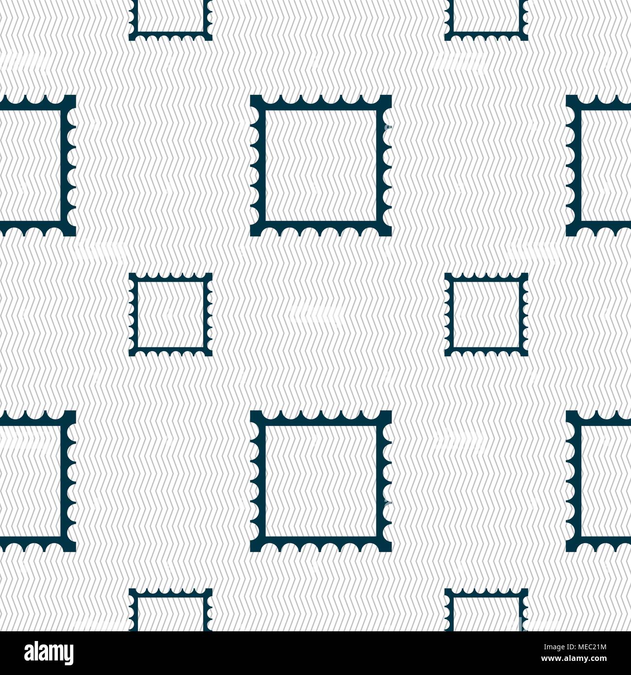 Photo frame template icon sign. Seamless pattern with geometric texture ...