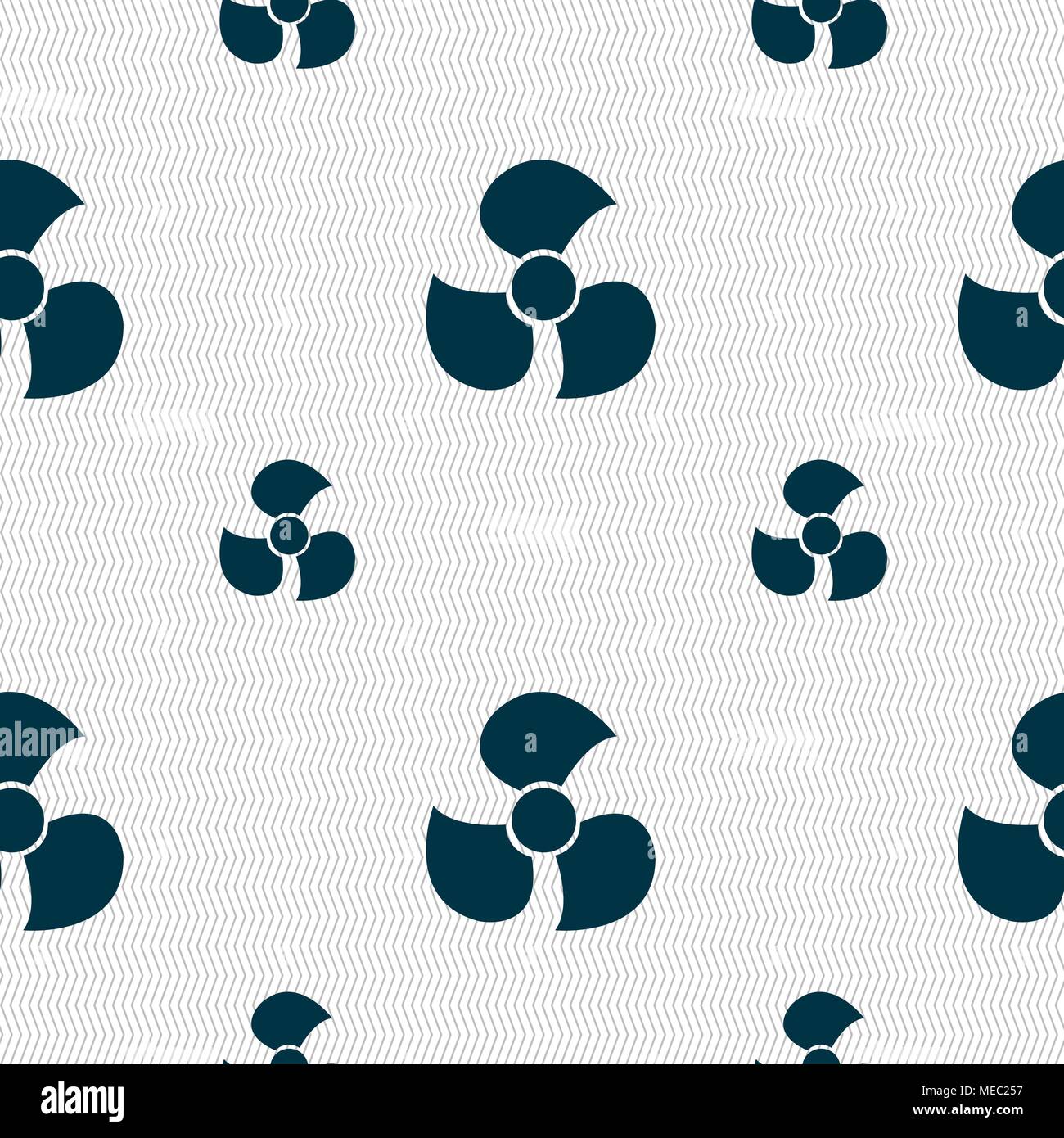 Fans, propeller icon sign. Seamless pattern with geometric texture ...