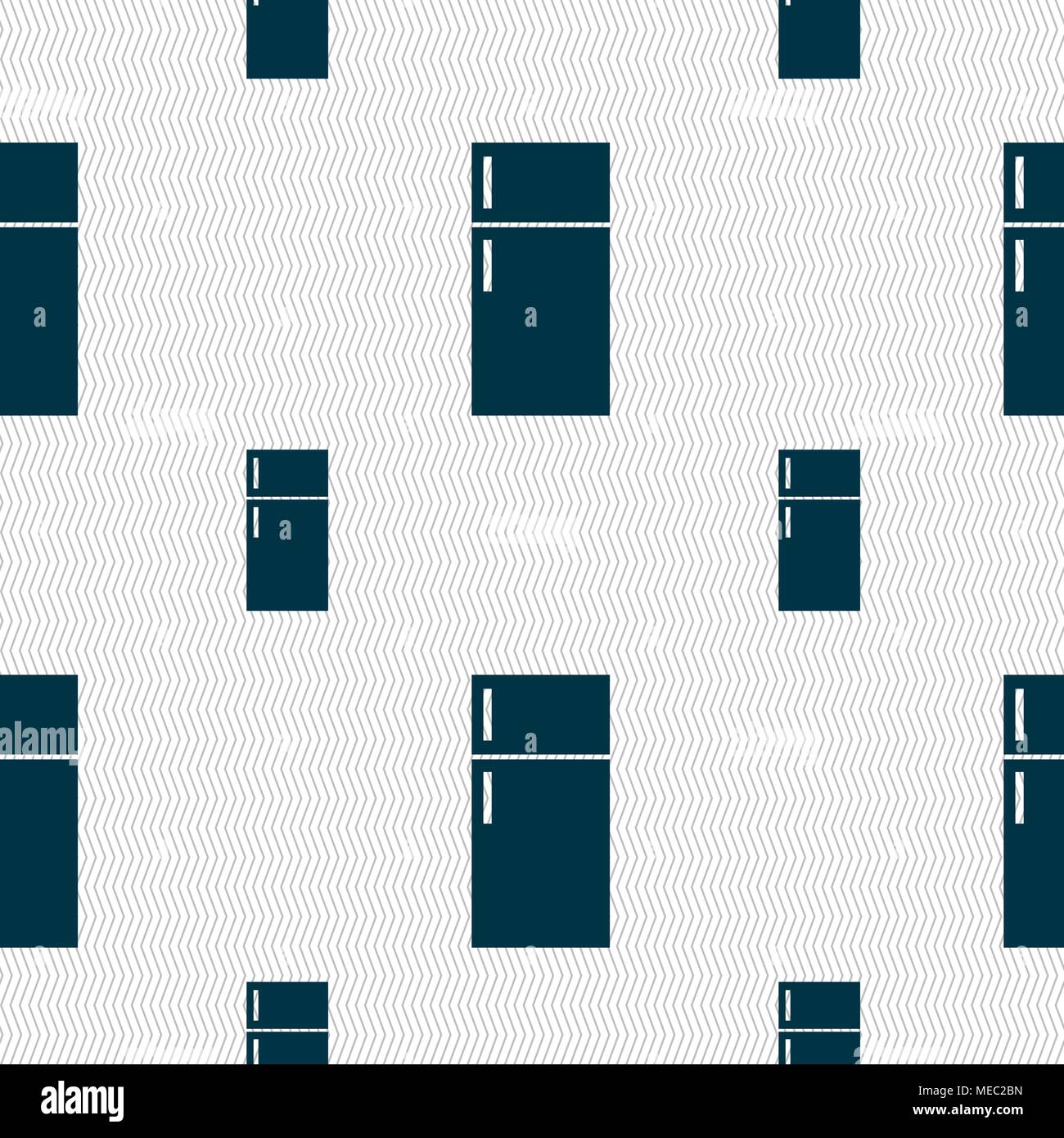 Refrigerator icon sign. Seamless pattern with geometric texture. Vector ...