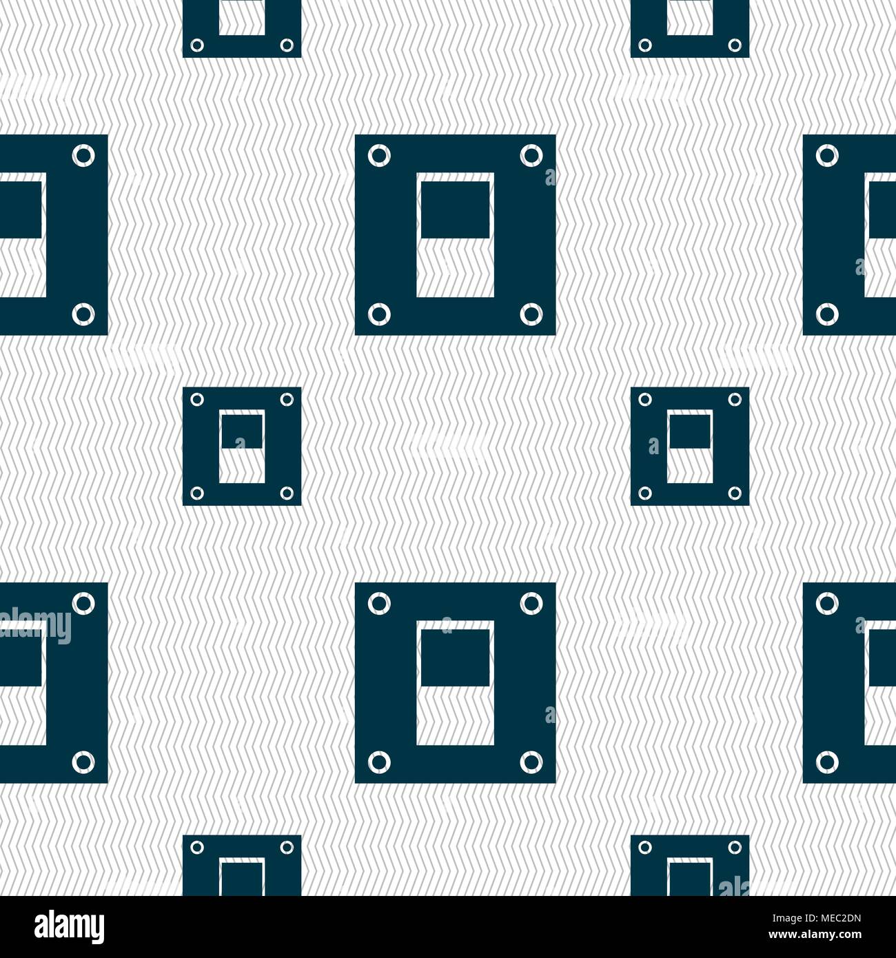 Power switch icon sign. Seamless pattern with geometric texture. Vector ...