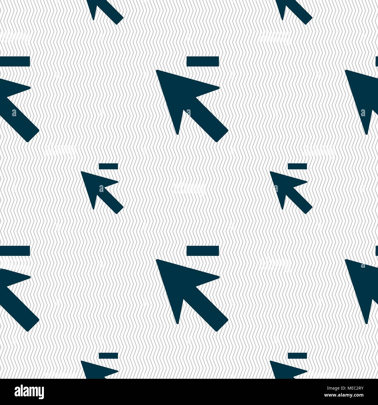 Cursor, arrow minus icon sign. Seamless pattern with geometric texture. Vector illustration ...