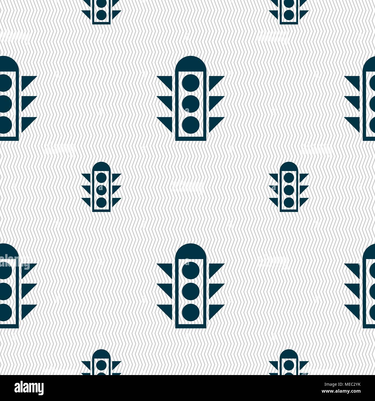 Traffic light signal icon sign. Seamless pattern with geometric texture ...