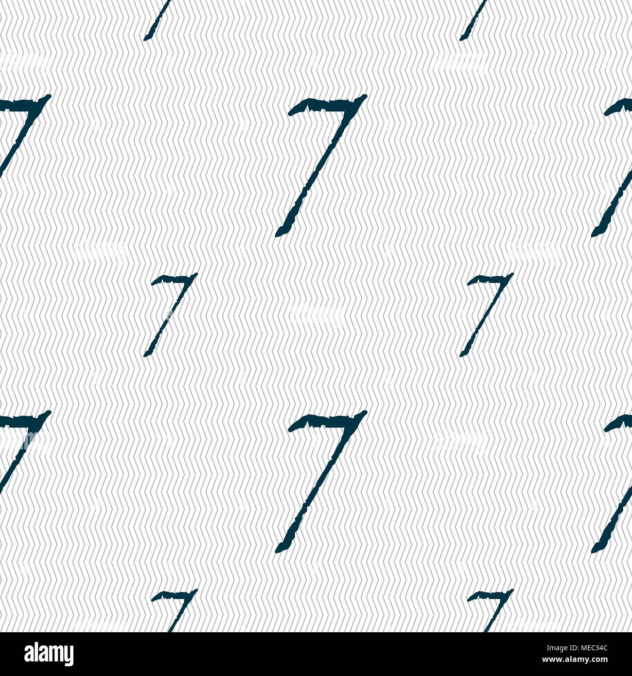 number seven icon sign. Seamless pattern with geometric texture. Vector ...