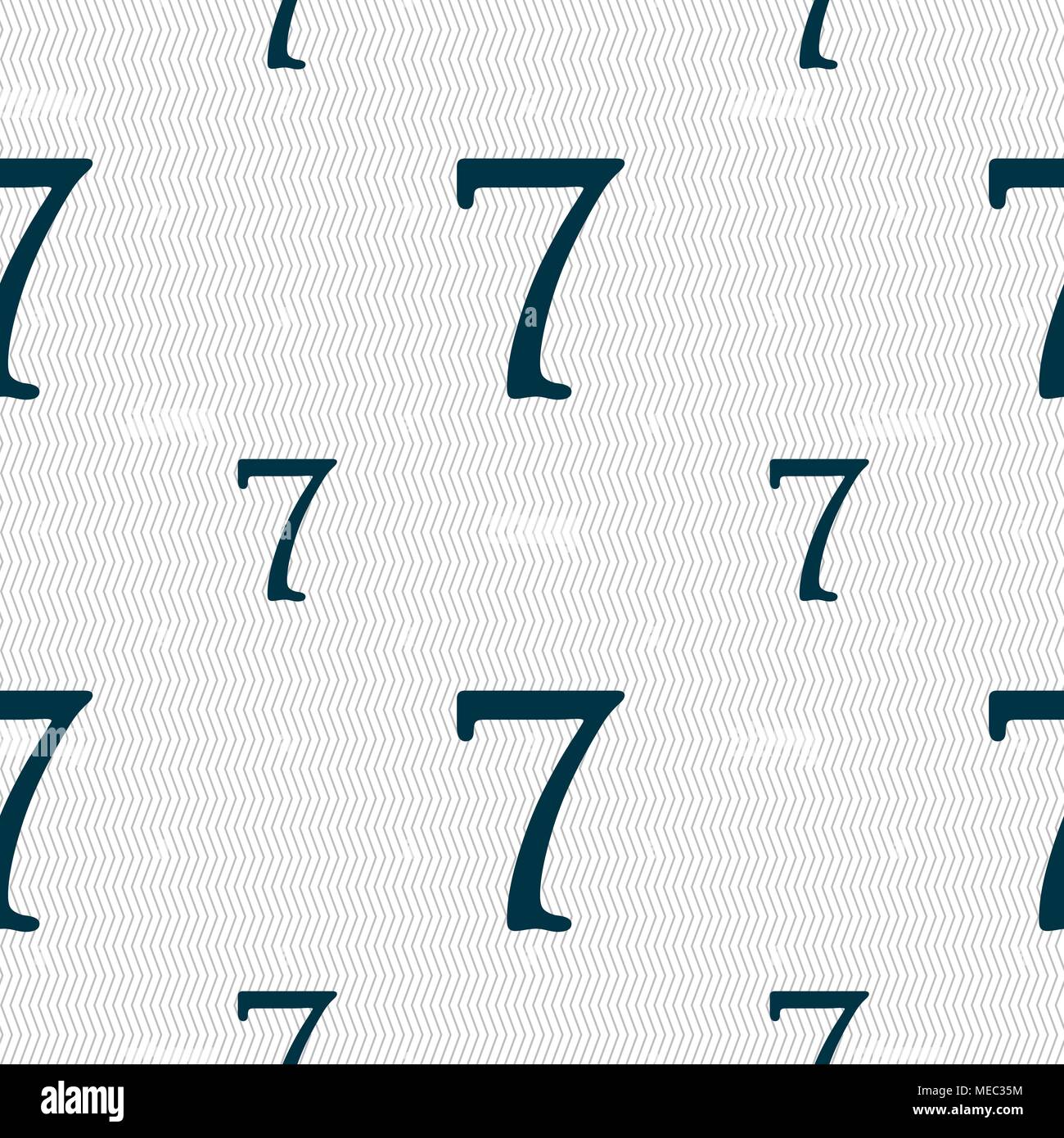 number seven icon sign. Seamless pattern with geometric texture. Vector ...