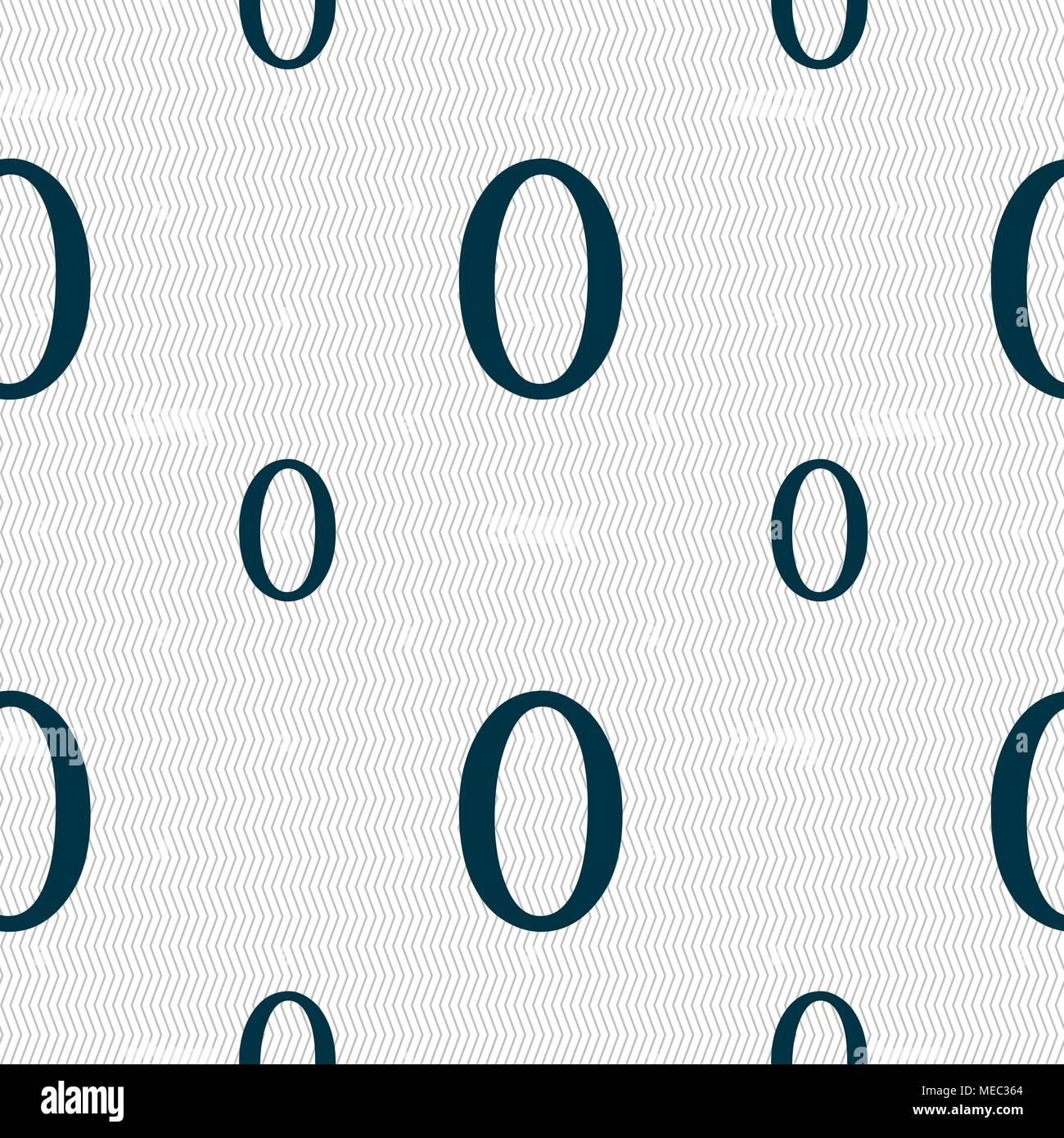 number zero icon sign. Seamless pattern with geometric texture. Vector ...