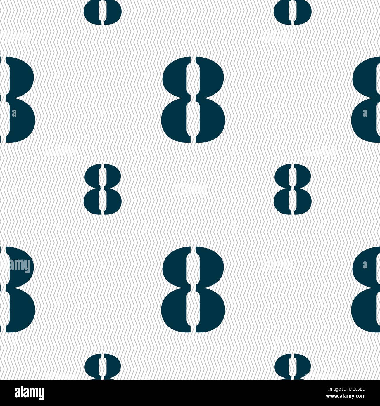 number Eight icon sign. Seamless pattern with geometric texture. Vector ...