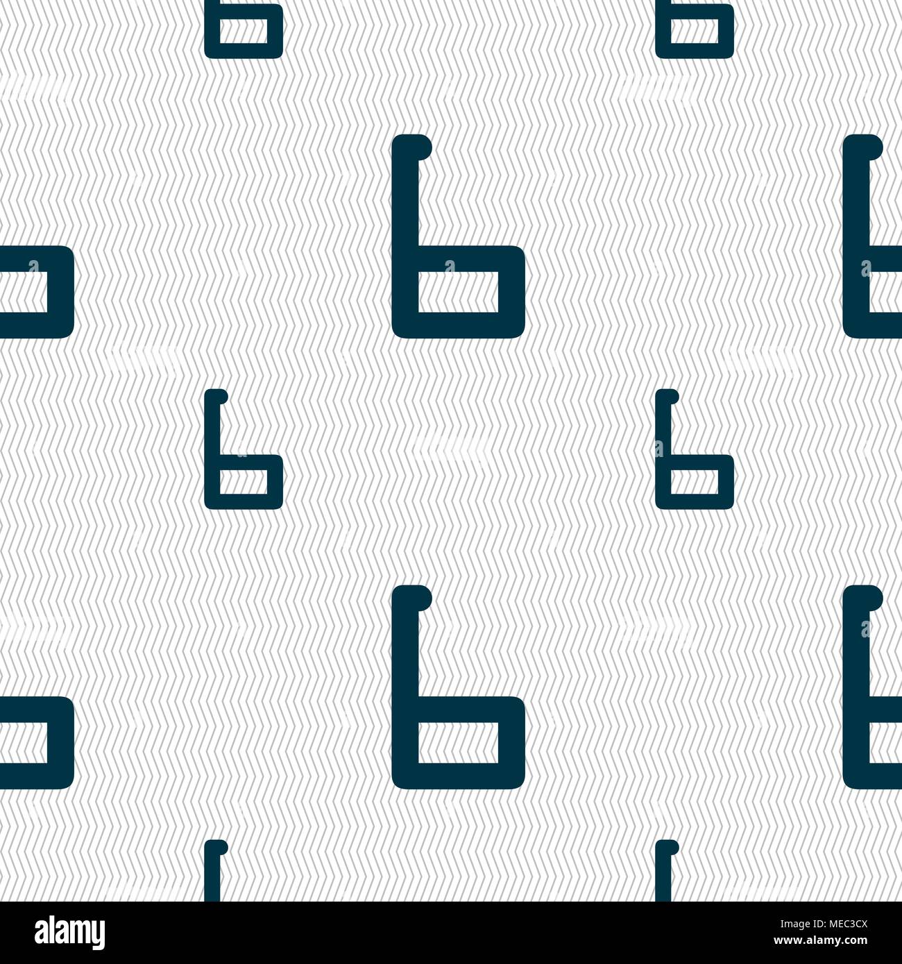 number six icon sign. Seamless pattern with geometric texture. Vector ...