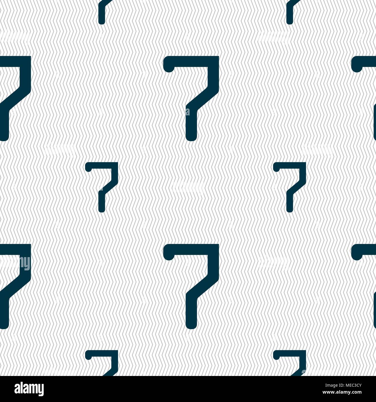 number seven icon sign. Seamless pattern with geometric texture. Vector ...