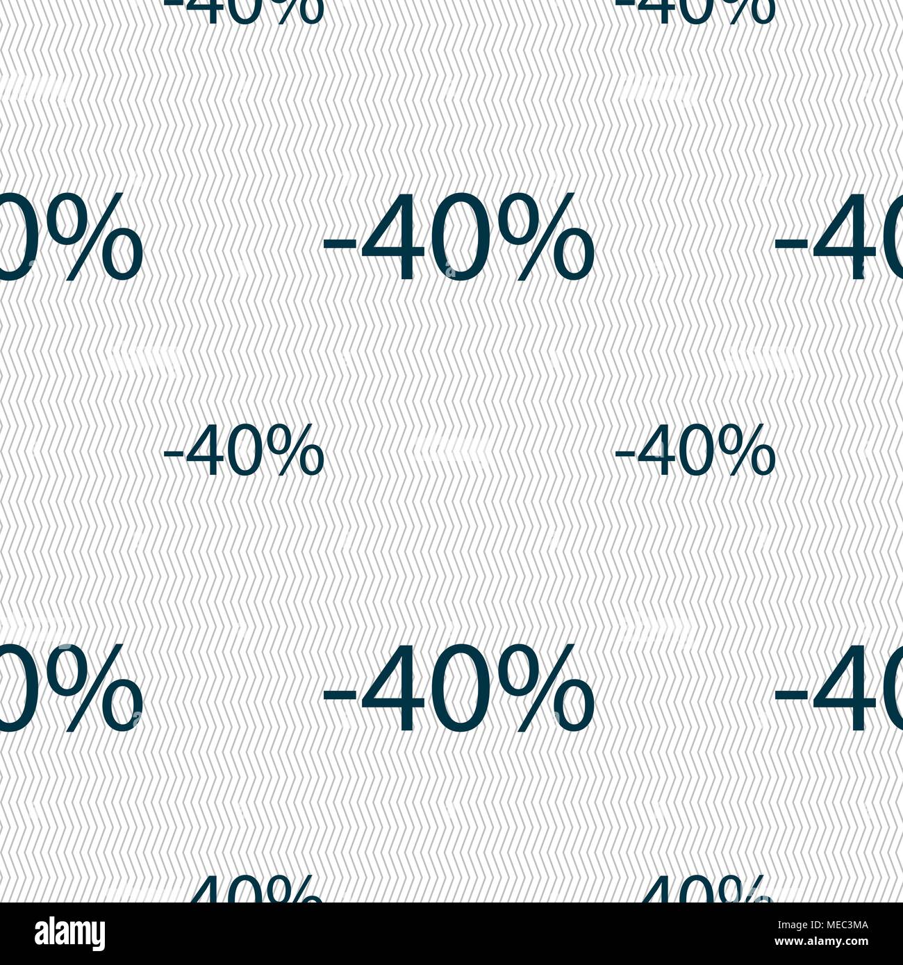 40 percent discount sign icon. Sale symbol. Special offer label ...