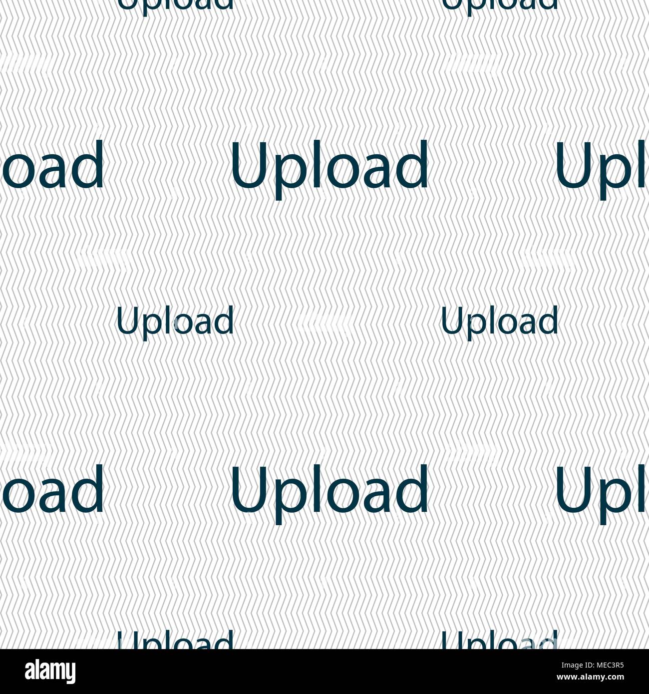 Upload sign icon. Load symbol. Seamless pattern with geometric texture ...