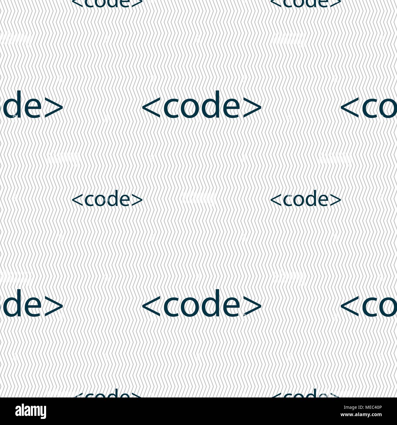 Code Sign Icon. Programming Language Symbol. Seamless Pattern With 